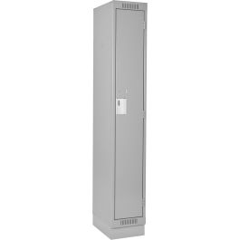 Clean Line Single Tier Lockers - 12x18x76, Steel, Grey