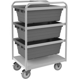 Mobile Tub Rack, Double-sided, 3 bins, 26"W x 18"D x 42"H